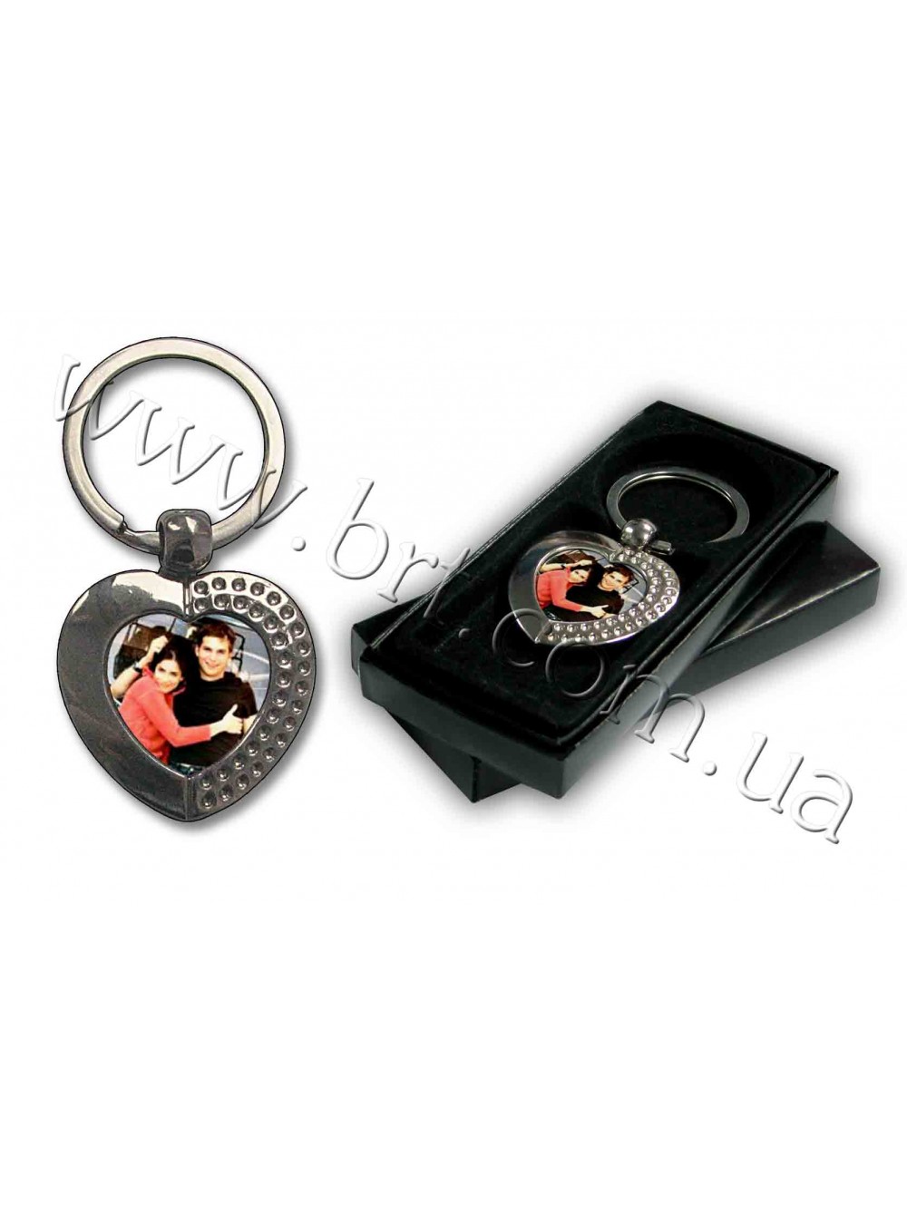 Брелок серце з фото, металевий брелок у формі серця з фотографією на ...